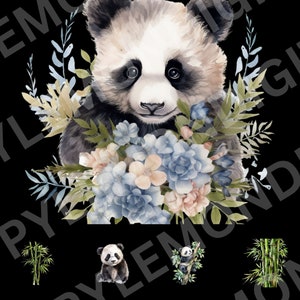 Watercolor Panda Clipart Bundle, Cute Baby Pandas Digital Art for ...