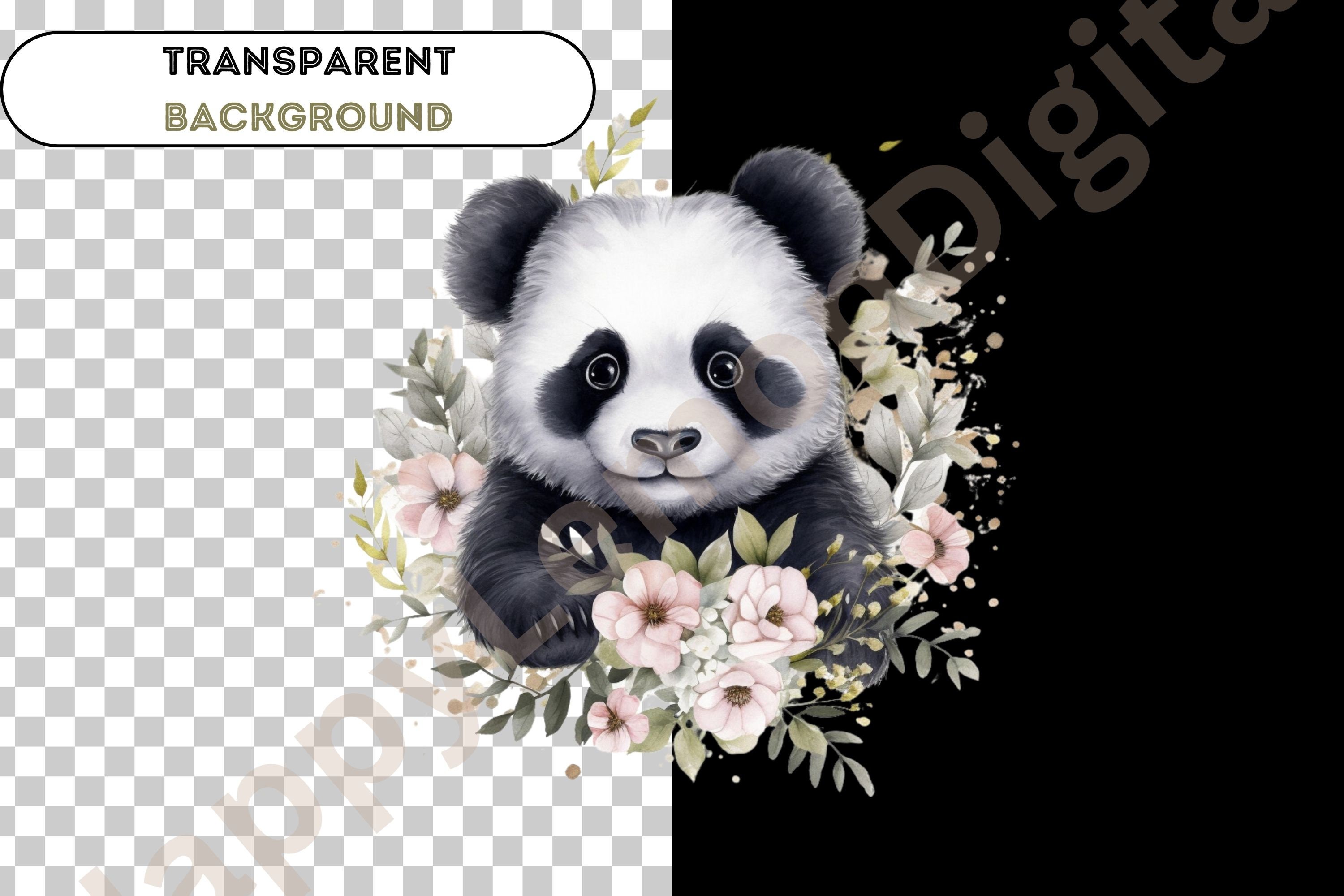 Watercolor Panda Clipart Bundle, Cute Baby Pandas Digital Art for ...
