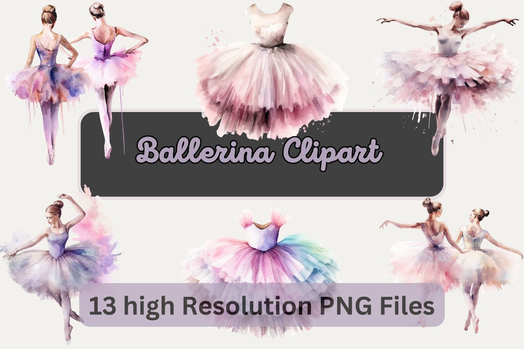 Watercolor Ballerina Clipart Bundle Nursery Wall Art Kid Clipart for ...