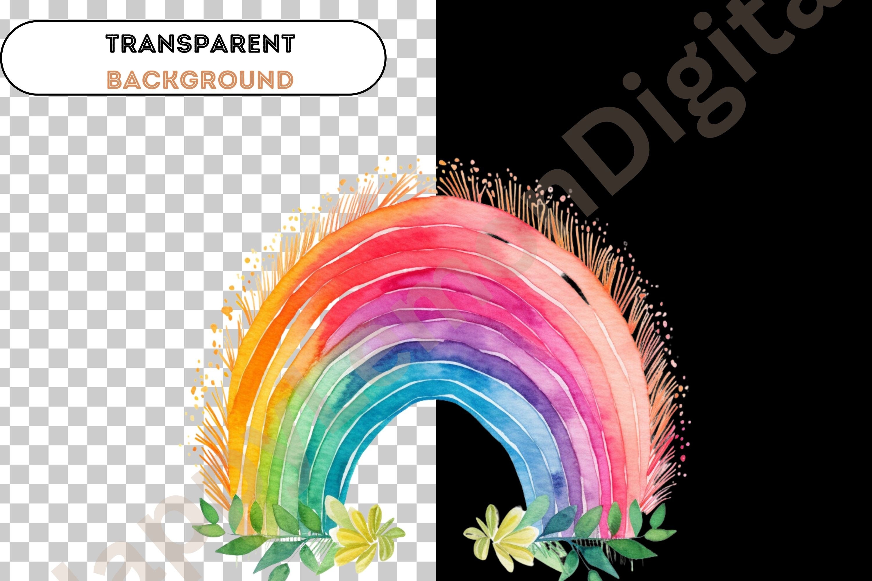 Watercolor Rainbow Clipart Bundle Pastel Rainbow PNG Pride Month ...