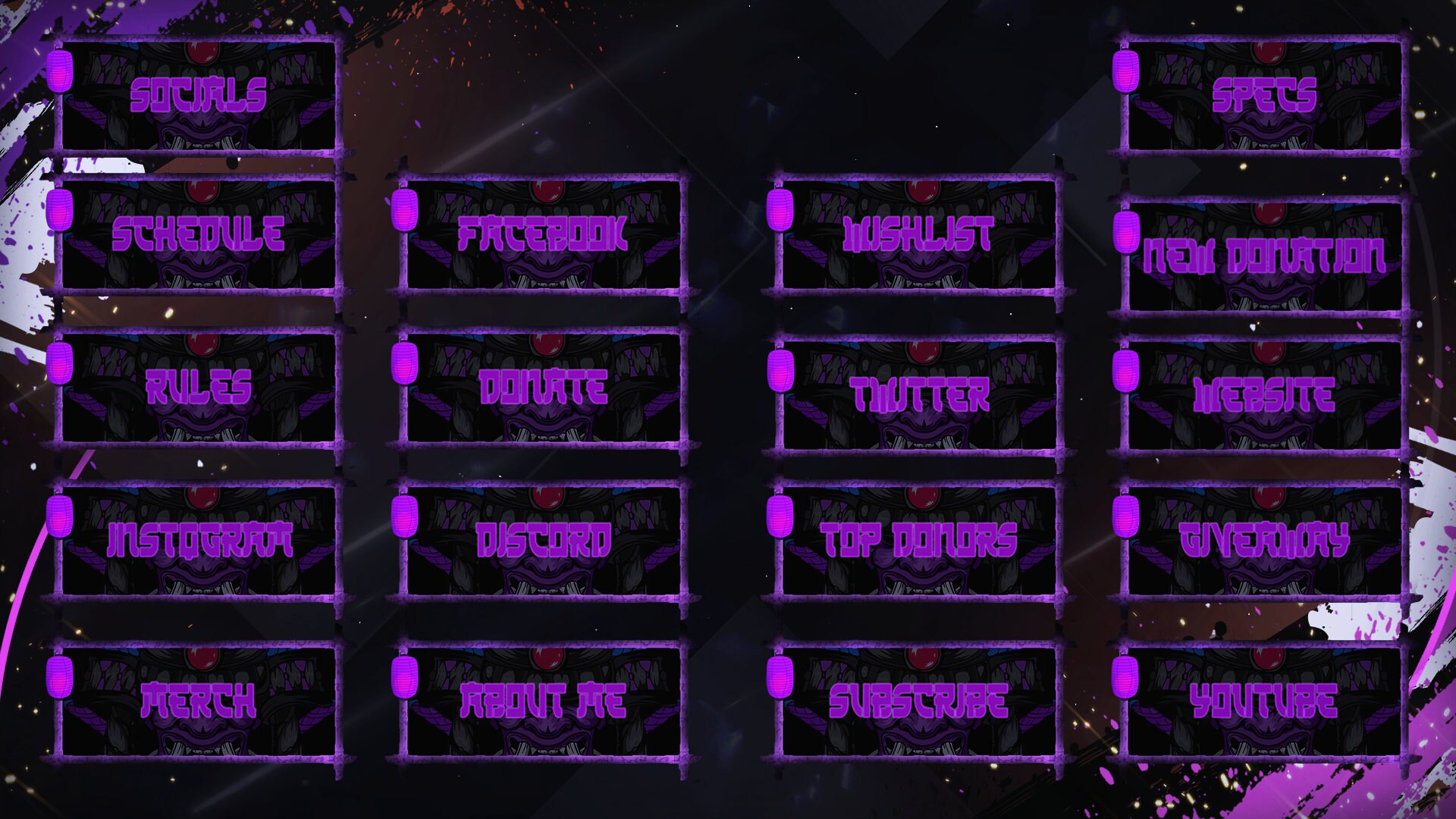 Sakura Oni Animated Twitch Streaming Overlay Pack | Screens, Webcam ...