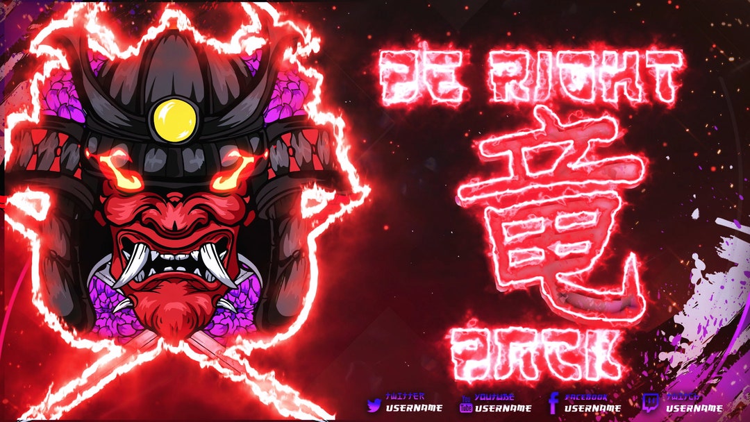 Sakura Oni Animated Twitch Streaming Overlay Pack | Screens, Webcam ...