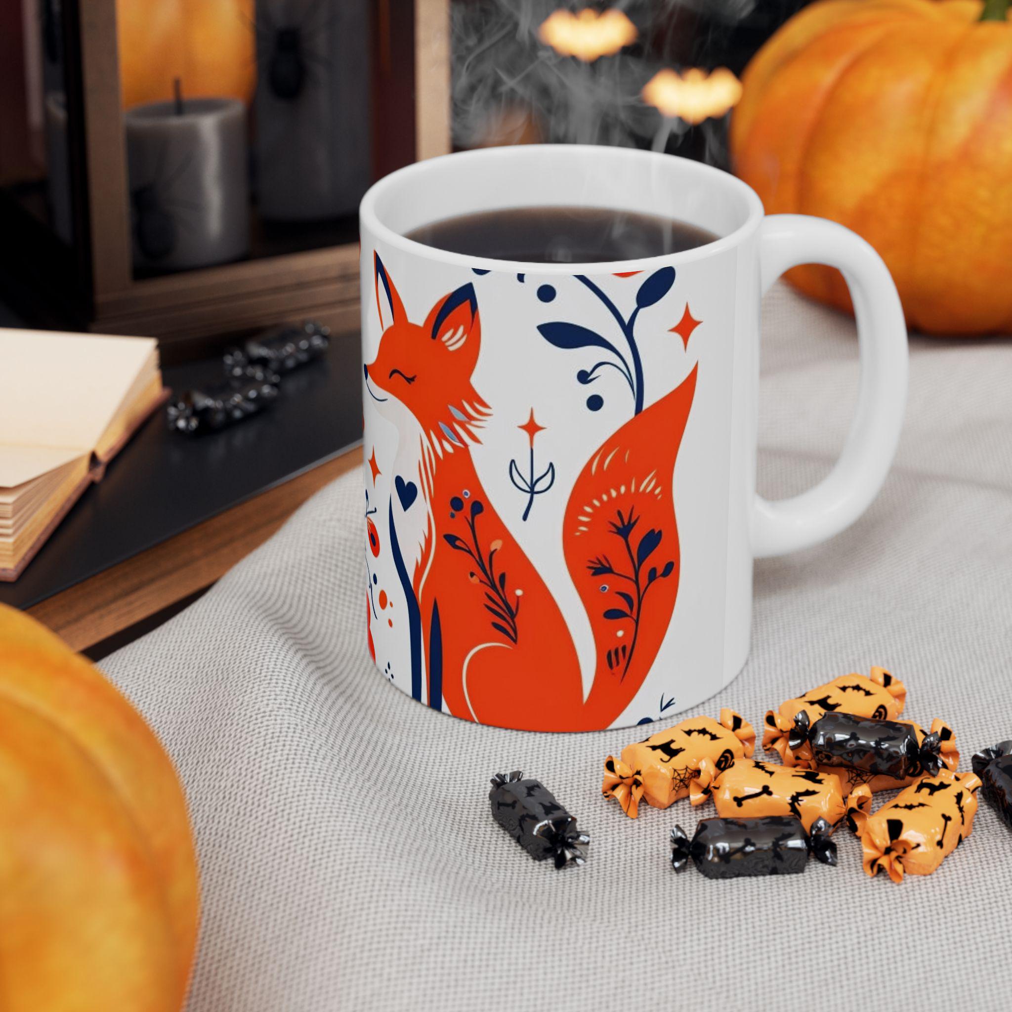 Fox Ceramic Mug, Cute Animal Coffee Cup, Woodland Creature Tea Mug ...