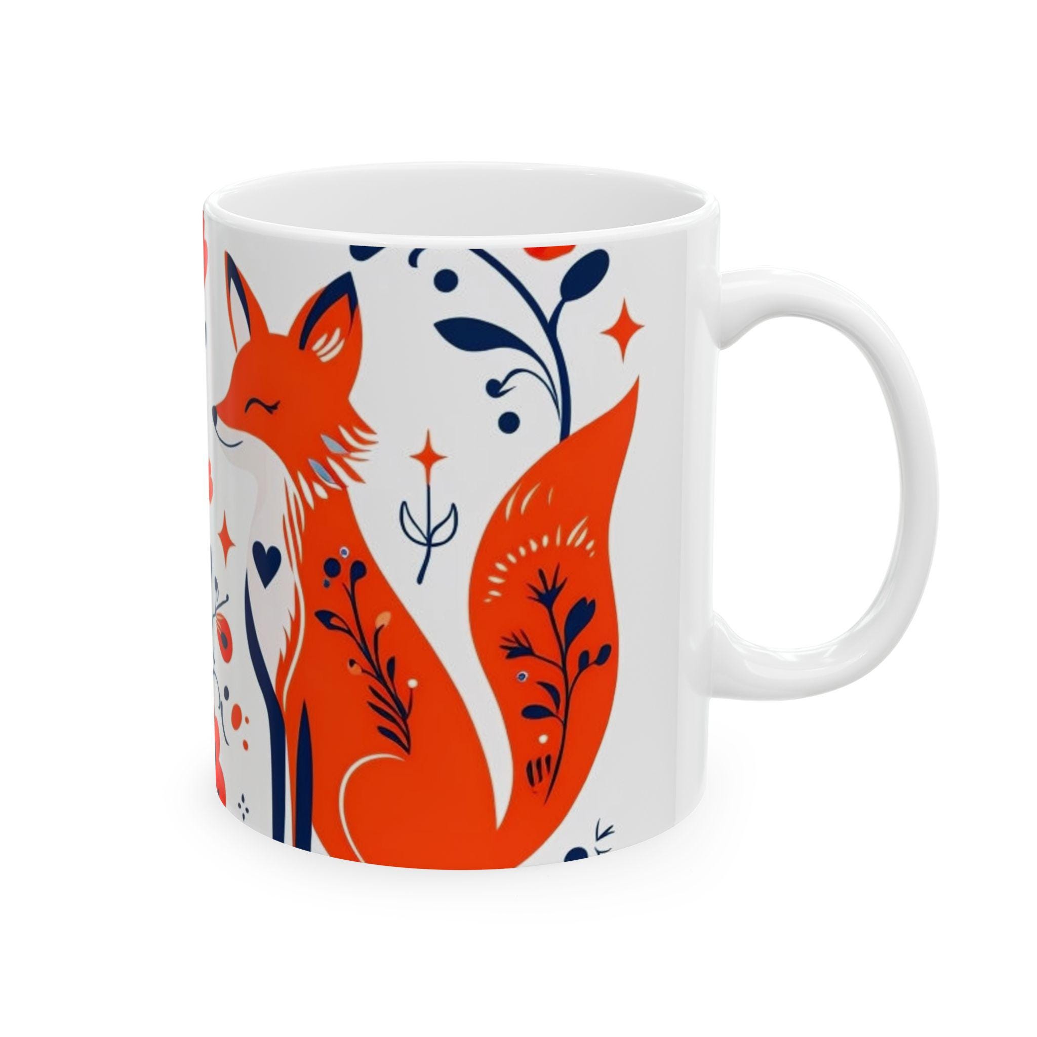Fox Ceramic Mug, Cute Animal Coffee Cup, Woodland Creature Tea Mug ...