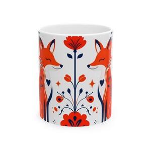 Fox Ceramic Mug, Cute Animal Coffee Cup, Woodland Creature Tea Mug ...