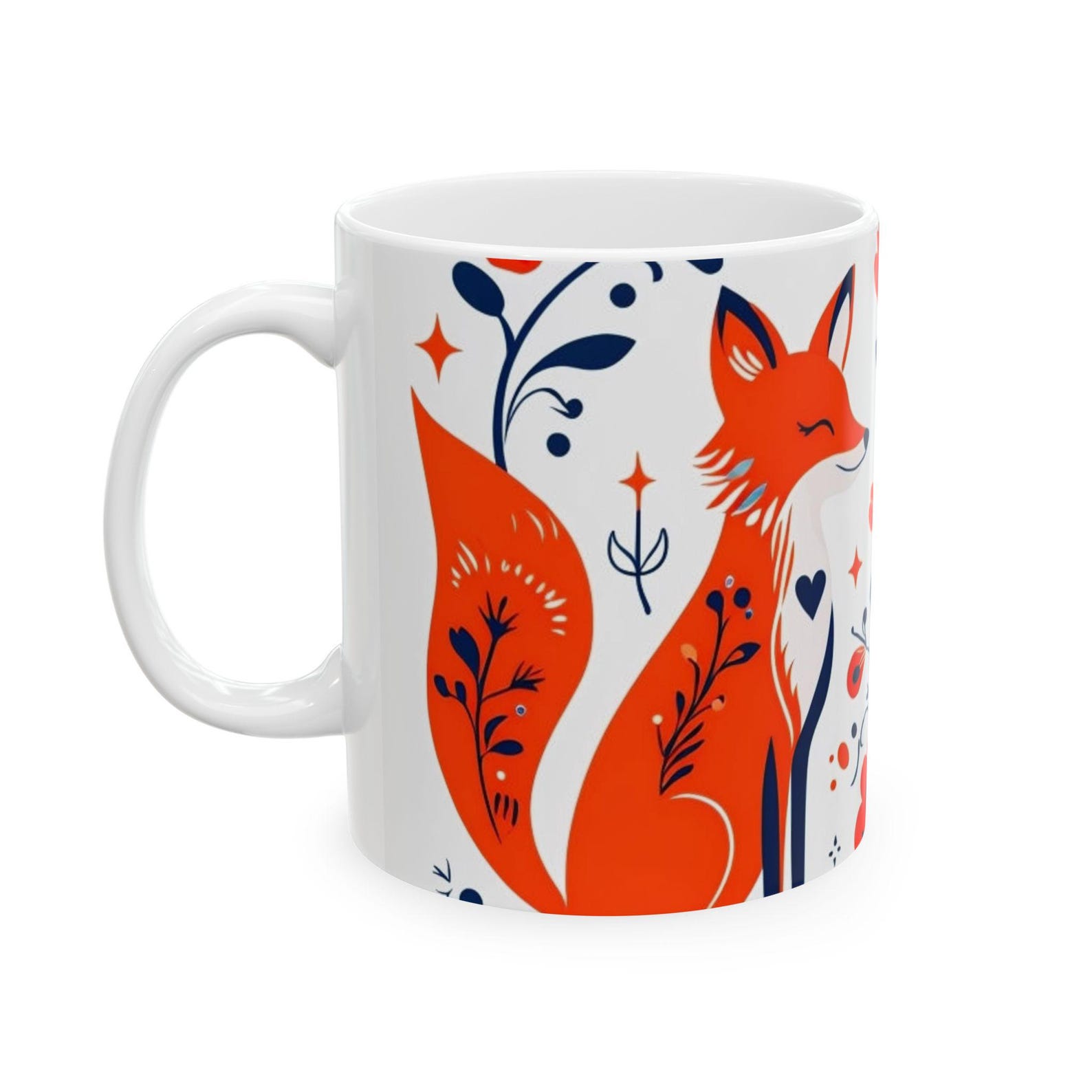 Fox Ceramic Mug, Cute Animal Coffee Cup, Woodland Creature Tea Mug ...