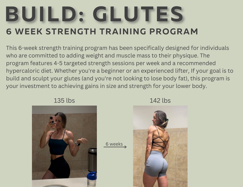 BOOTY WORKOUT PROGRAM: 6 Week Glute Strength Training Program App - Etsy