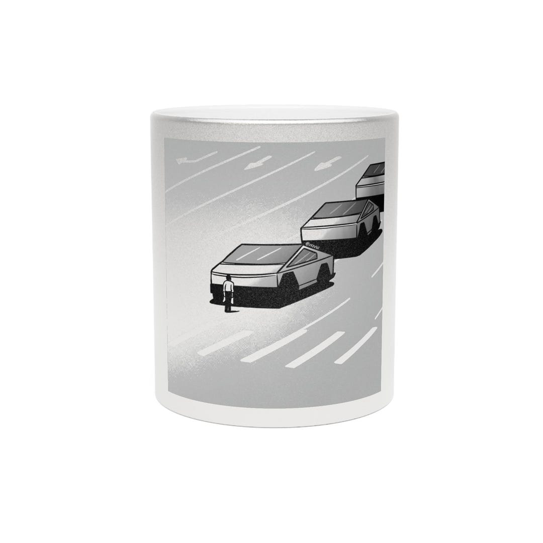 Metallic Mug, Tiananmen Cybertruck Resistance, Silver - Etsy