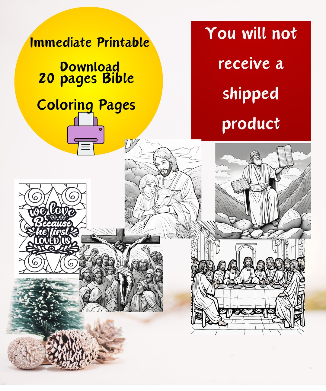 Kids Bible Coloring Pages 20 Scripture Sheets Bible Busy Book ...