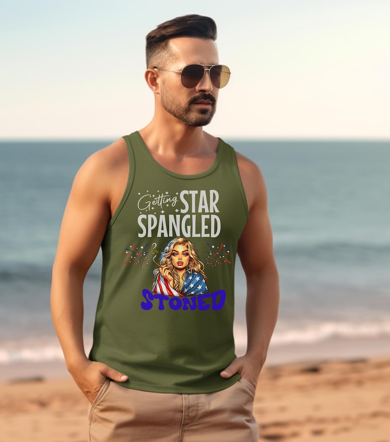 Funny Star Spangled Stoned Tank | Patriotic 4th of July Graphic - Etsy