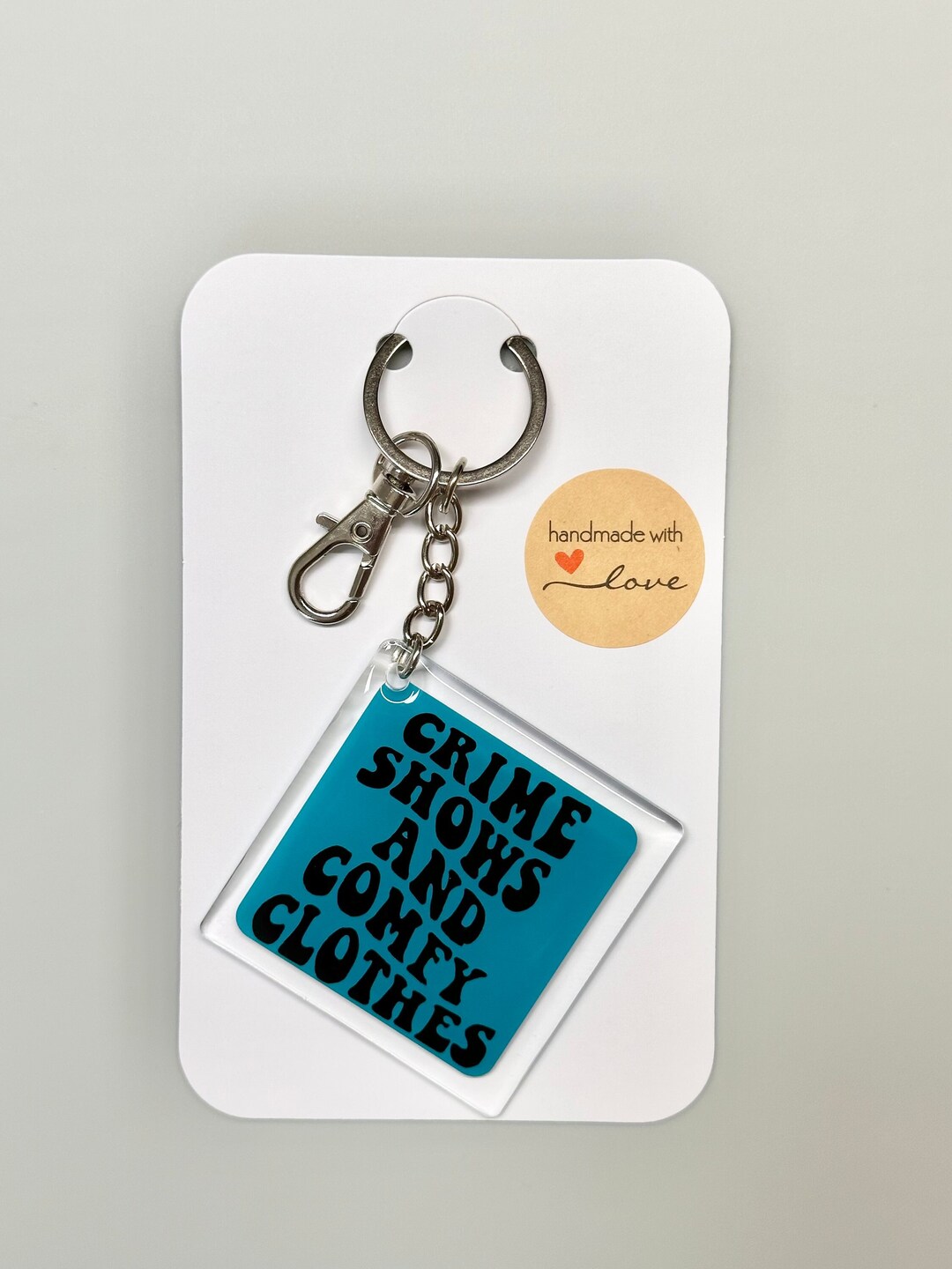 Crime Shows and Comfy Clothes - True Crime Keychain - Acrylic and Resin ...