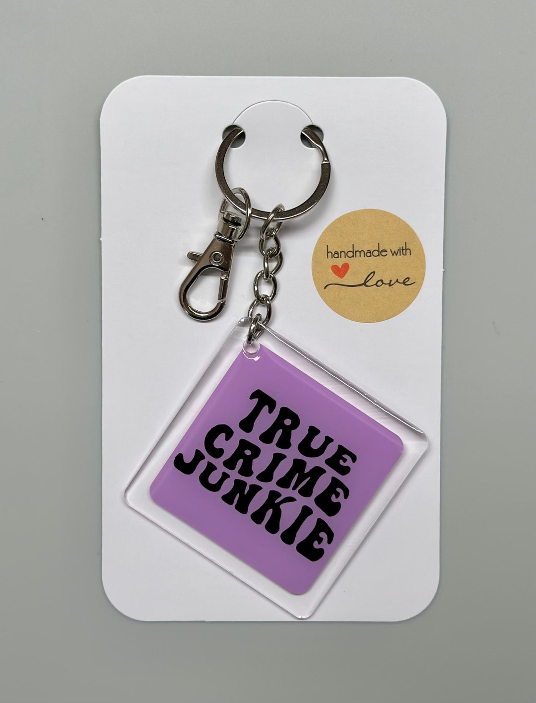 True Crime Junkie Keychain - Acrylic and Resin Keychain - Etsy