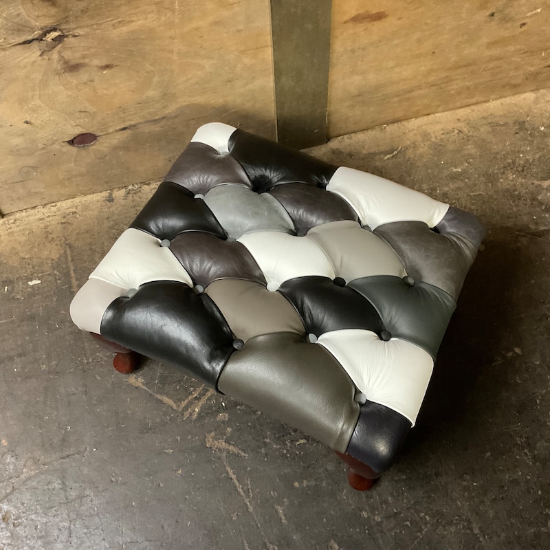 Leather Footstool - Etsy Australia
