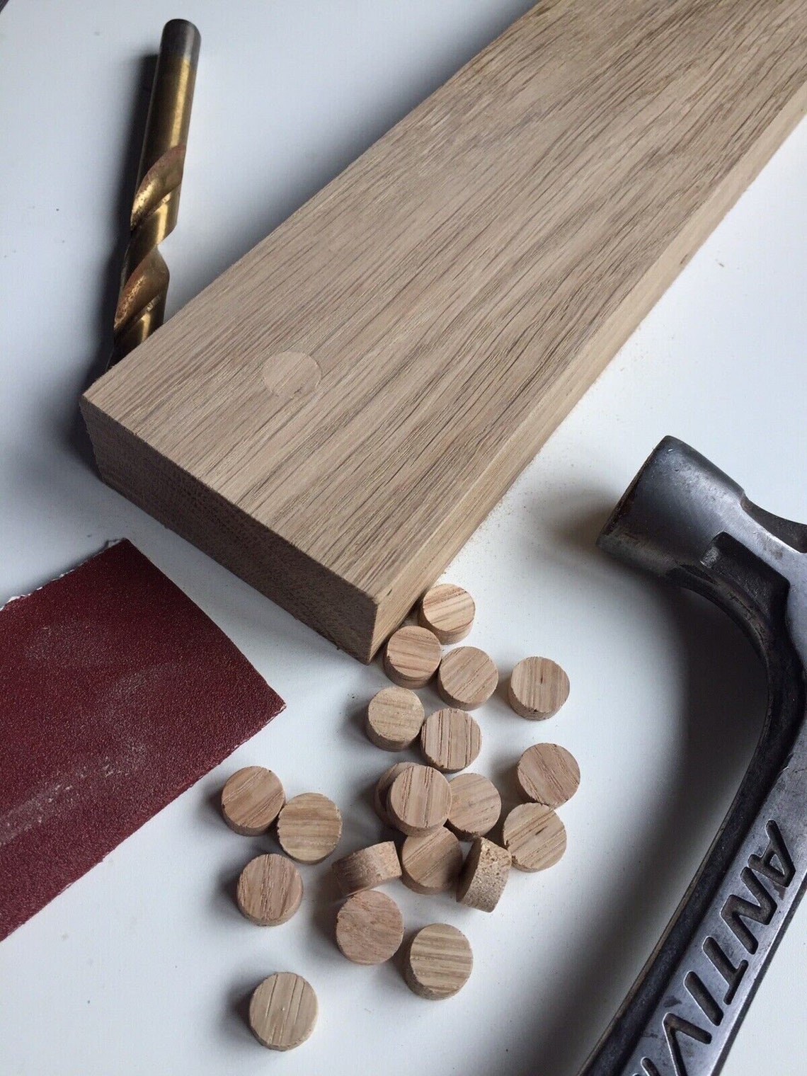 10 Oak Plugs 12mm, Oak Pellets, Tapered Oak Plugs Hand Cut Cross Grain ...