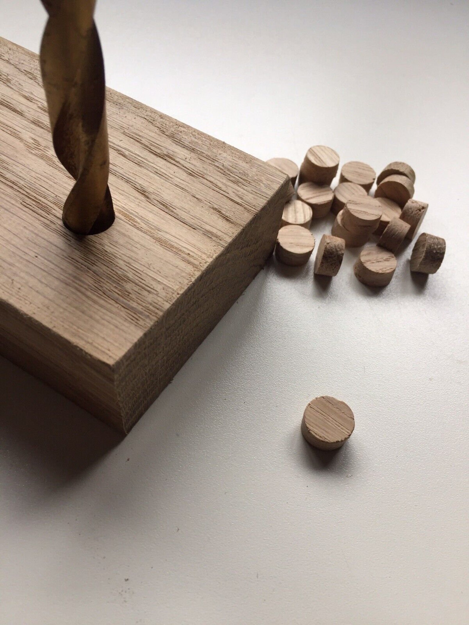 10 Oak Plugs 12mm, Oak Pellets, Tapered Oak Plugs Hand Cut Cross Grain ...