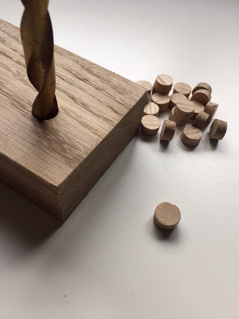 10 Oak Plugs 12mm, Oak Pellets, Tapered Oak Plugs Hand Cut Cross Grain ...