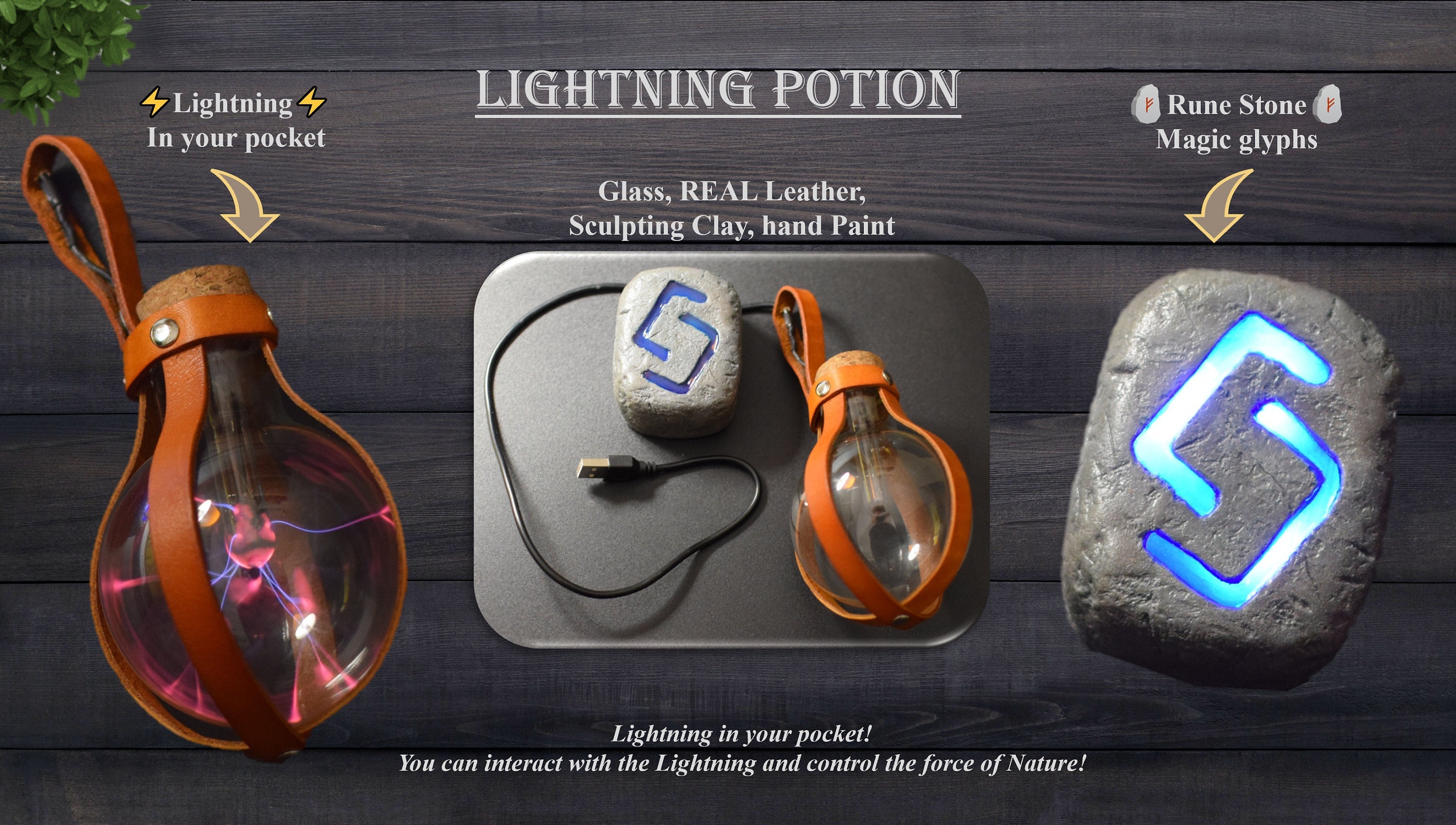 Lightning Potion, LARP, Medieval, Cosplay, Flask, Prop, Plasma, Magic ...