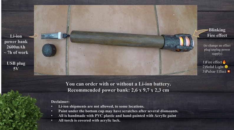 Torch LARP Medieval Cosplay Accessory Prop Led Light - Etsy