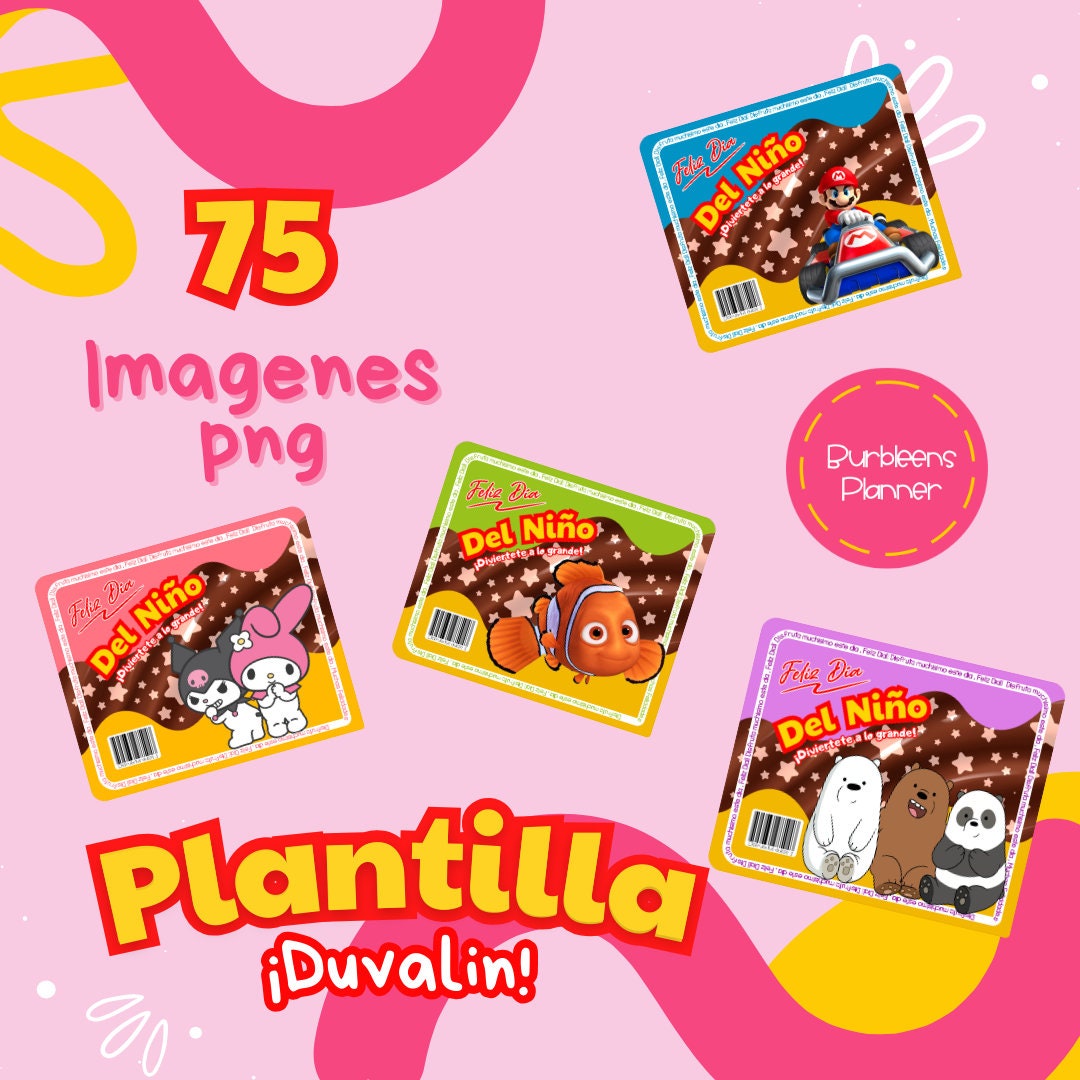 75 Duvalin-Süßigkeitenetiketten PNG-Format Bereit zum Drucken ...
