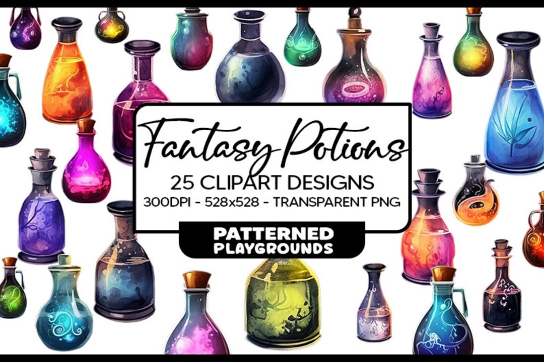 Fantasy Potions Clipart Bundle 25 Png Transparent Images - Etsy UK