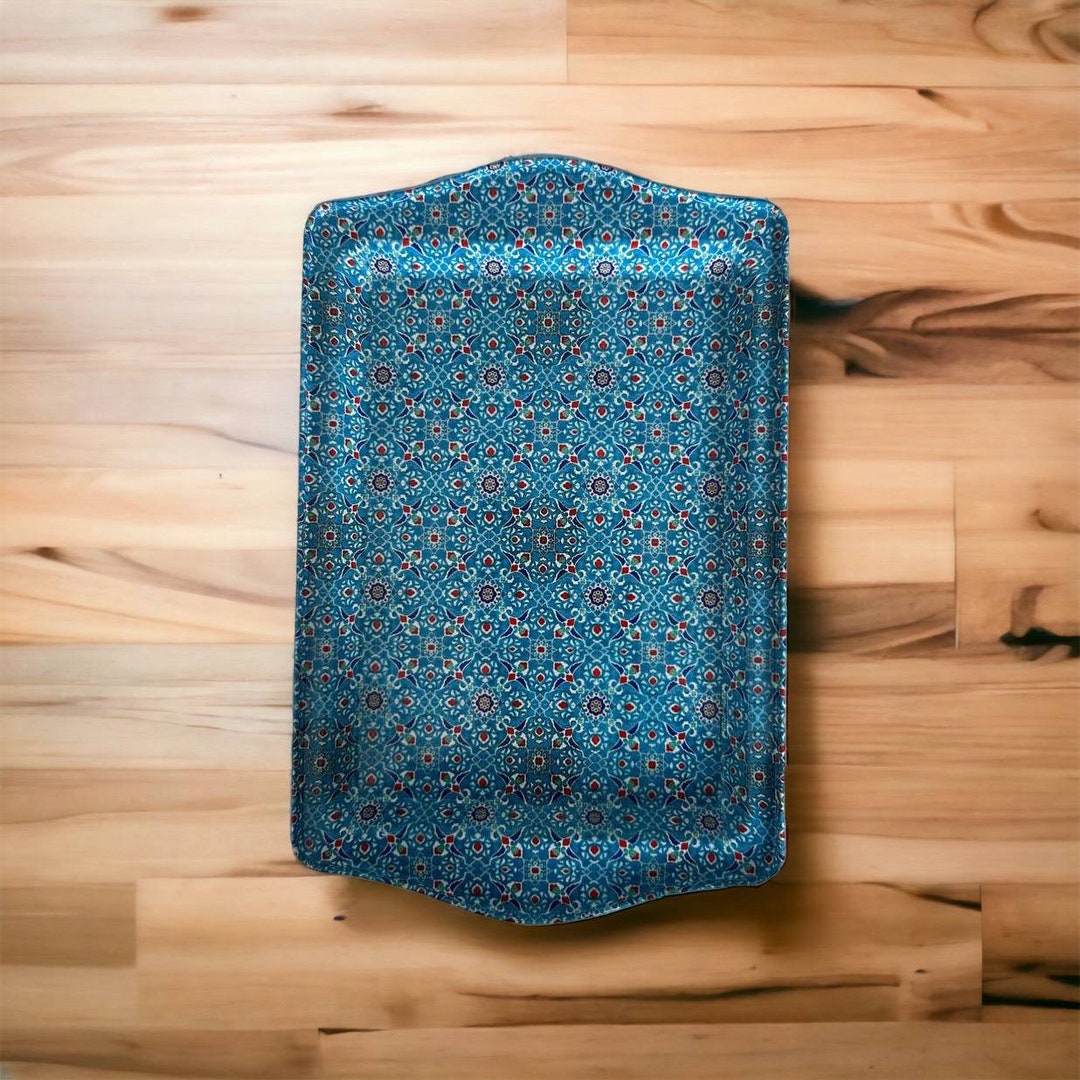Mandala Design Tray Set I Set of 2 I Turkish Tea Tray Set I Turkish ...