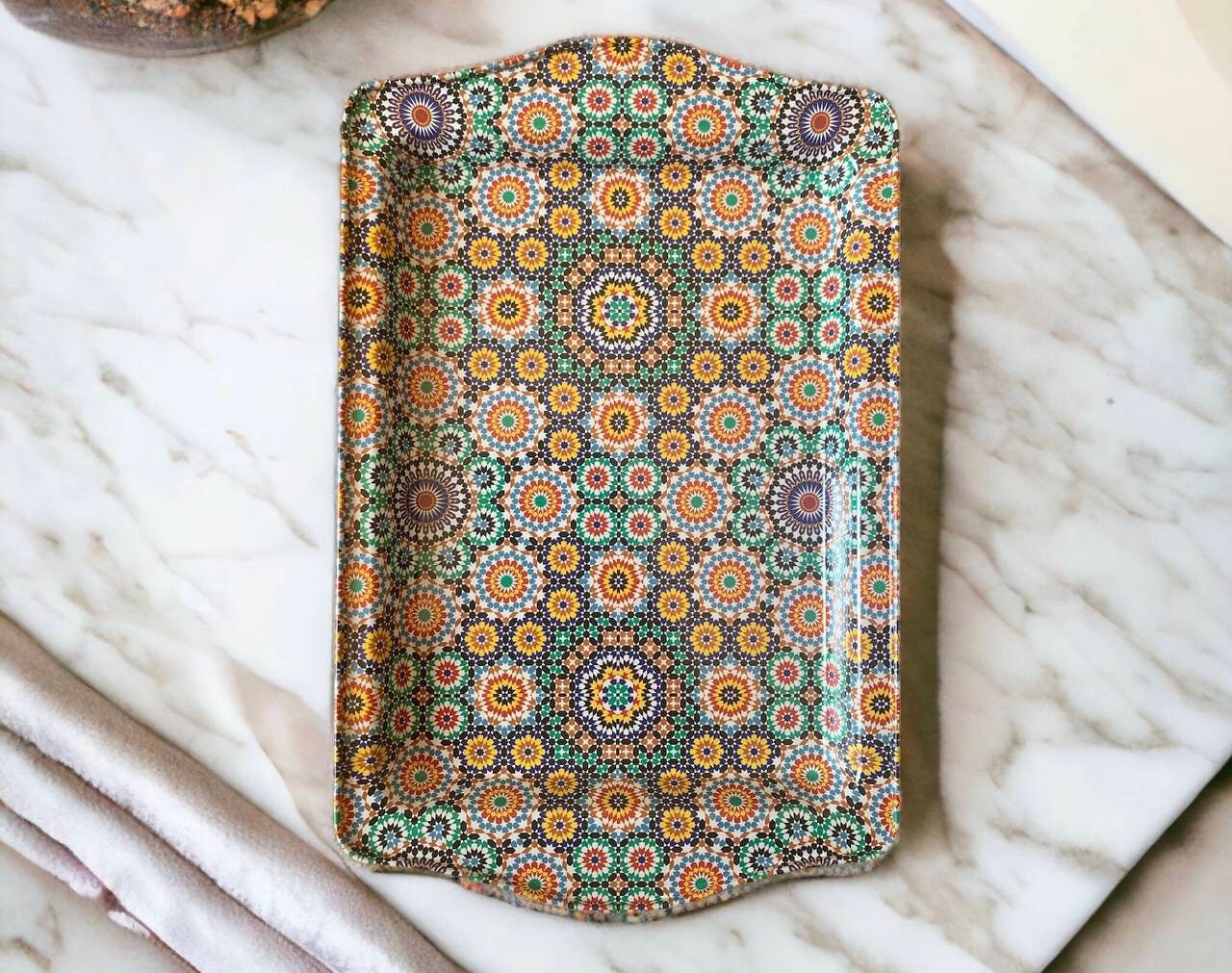 Mandala Design Tray Set I Set of 2 Option I Turkish Tea Tray Set I ...