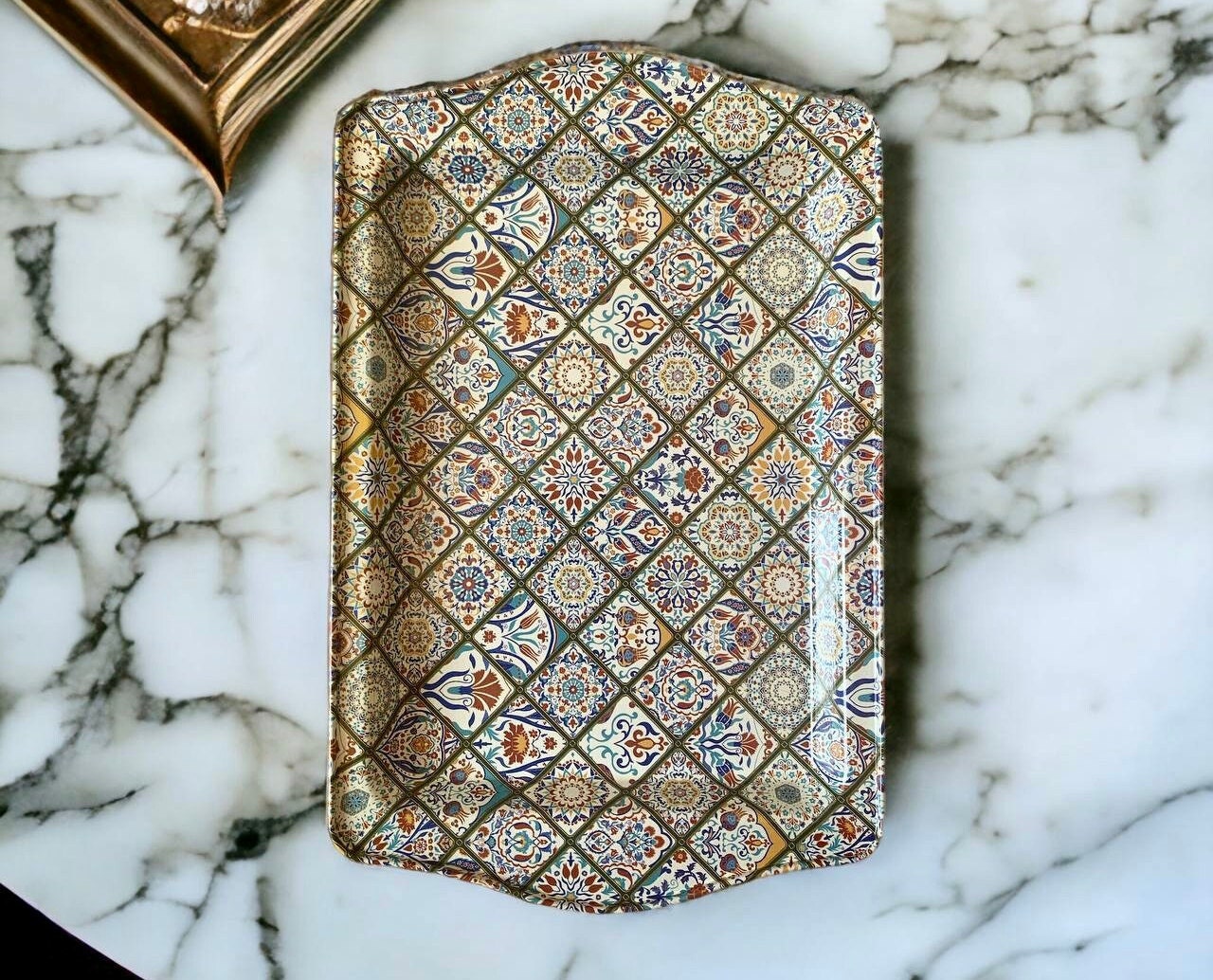 Mandala Design Tray Set I Set of 2 Option I Turkish Tea Tray Set I ...