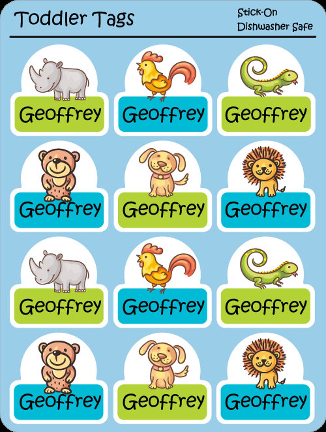 Personalized Name Stickers Name Labels Waterproof Name Stickers Kids ...