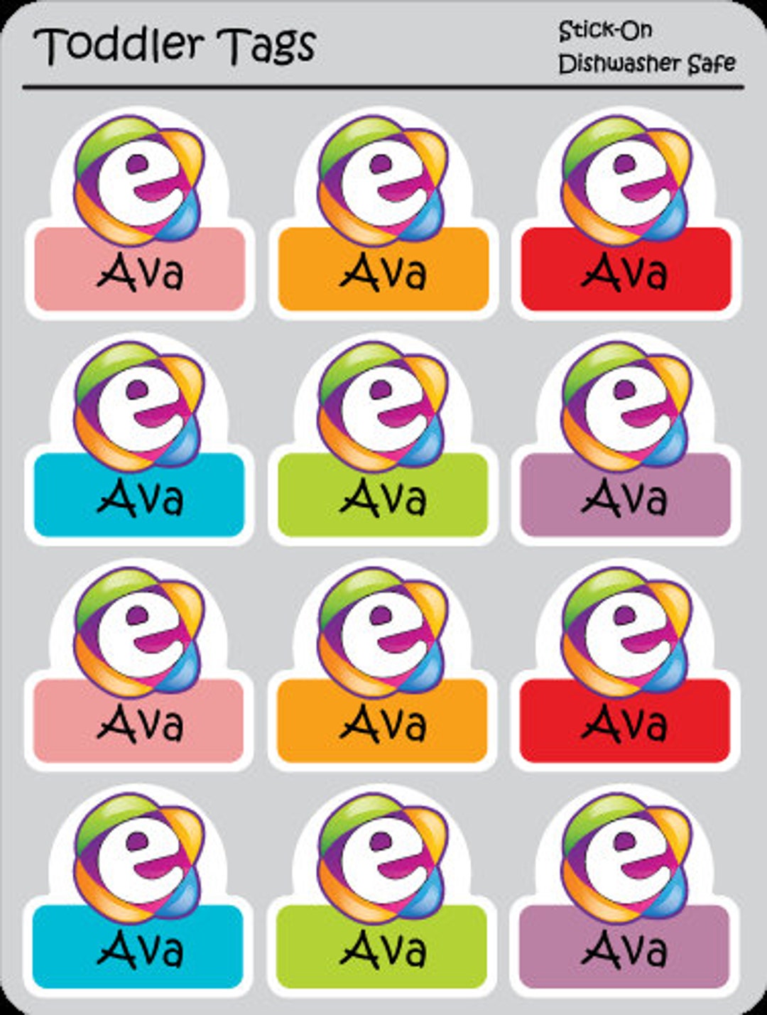 Personalized Name Stickers Name Labels Waterproof Name Stickers Kids ...