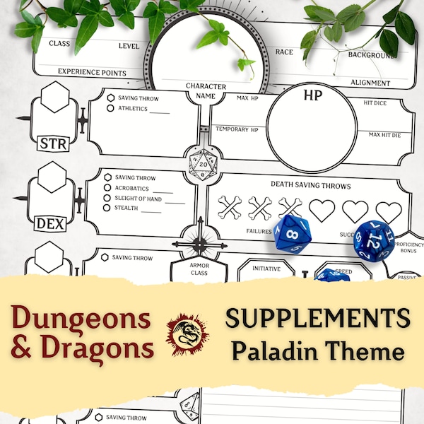 Dnd 5e Paladin Character Sheet - Etsy