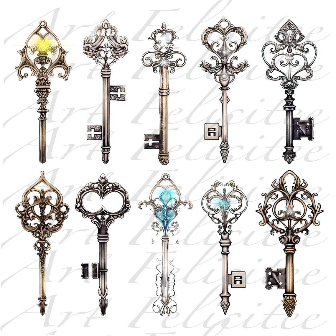 50+ Keys Clipart, Key PNG, Fantasy Keys Jpg, Gothic Keys, Ornate Key ...