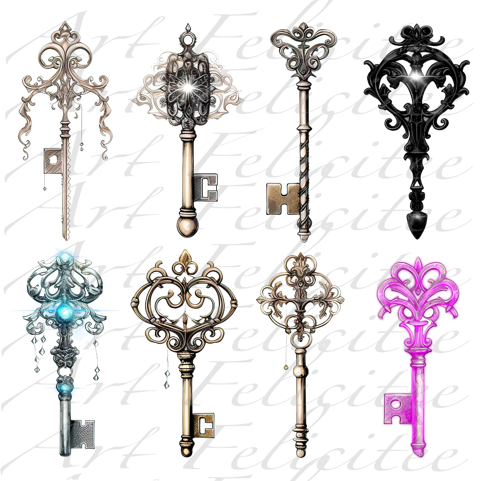 50+ Keys Clipart, Key PNG, Fantasy Keys Jpg, Gothic Keys, Ornate Key ...