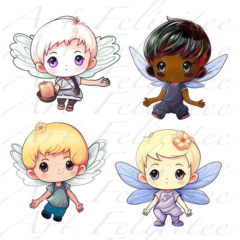 30 Boy Fairies Clipart Bundle, Garden Fairies, Forest Fairy, Nursery ...