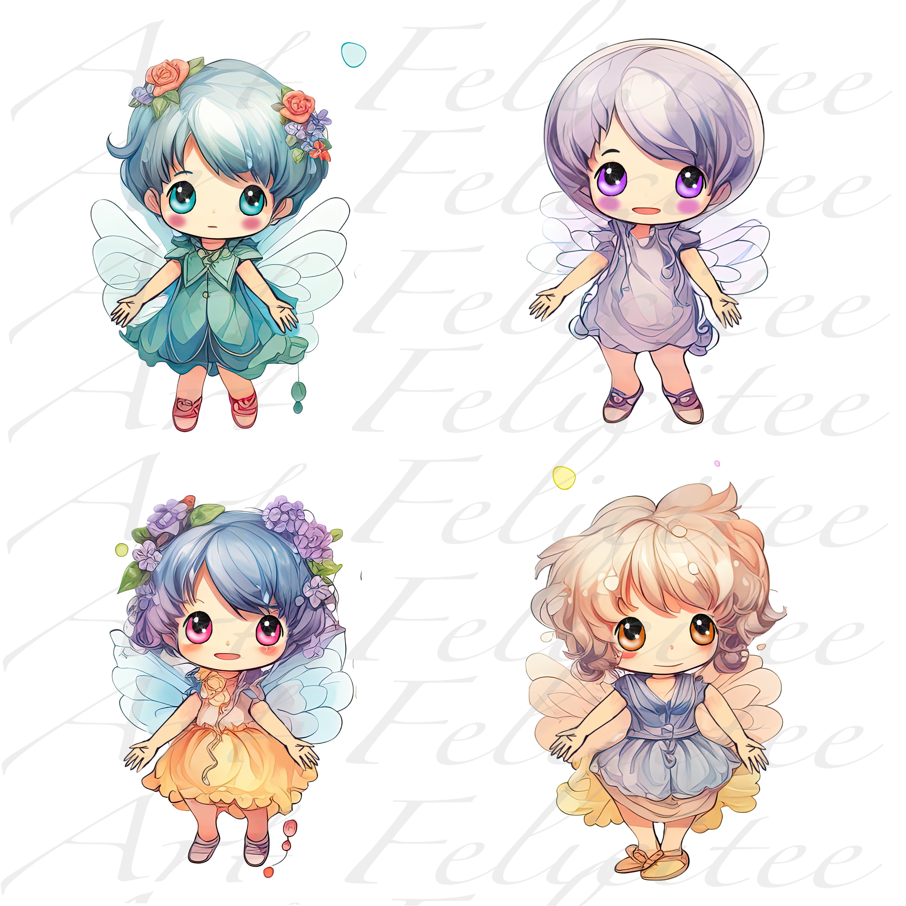 30 Boy Fairies Clipart Bundle, Garden Fairies, Forest Fairy, Nursery ...