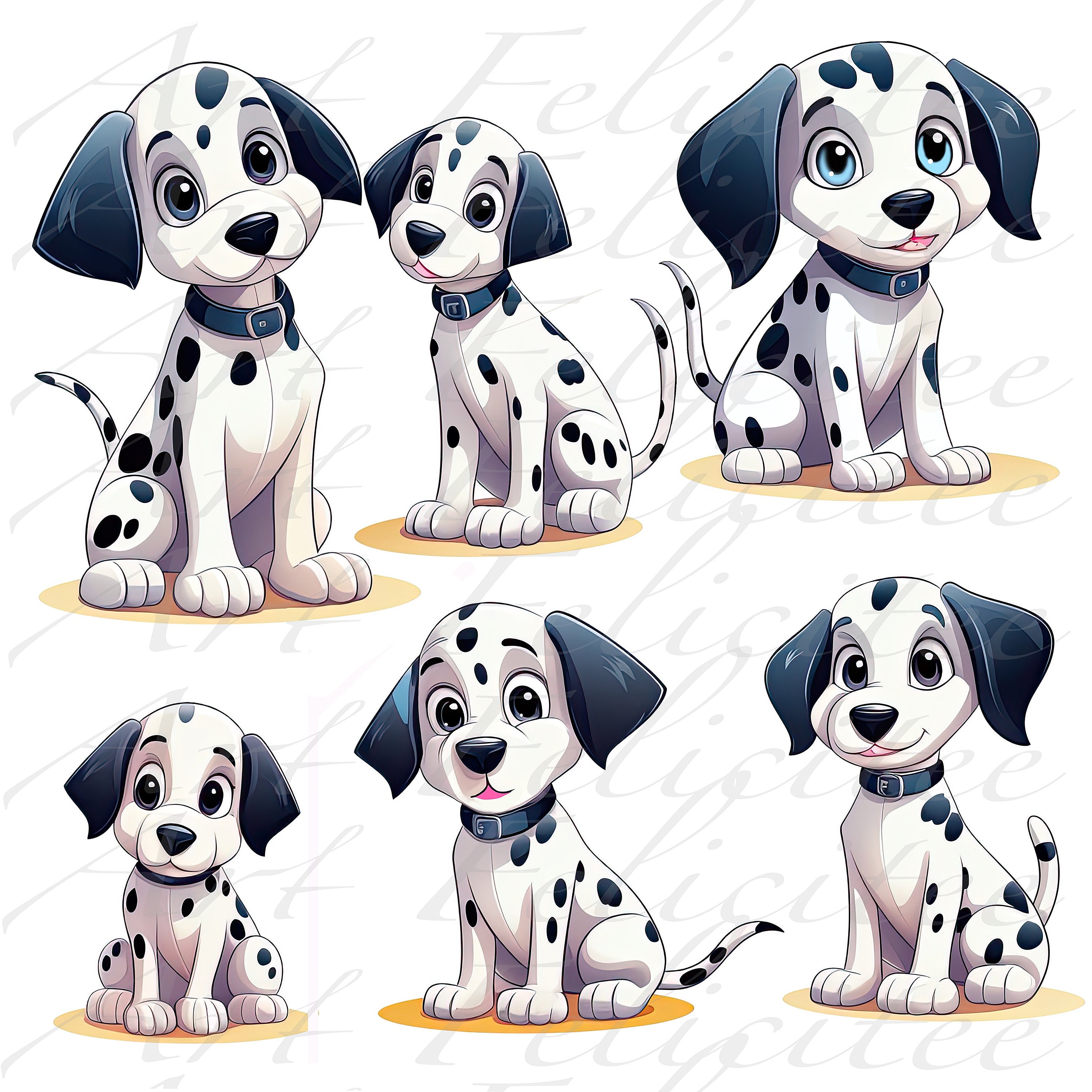 25 Dalmatian Clipart JPG, Dog Clipart Bundle, Dog JPG, Puppy Clipart ...