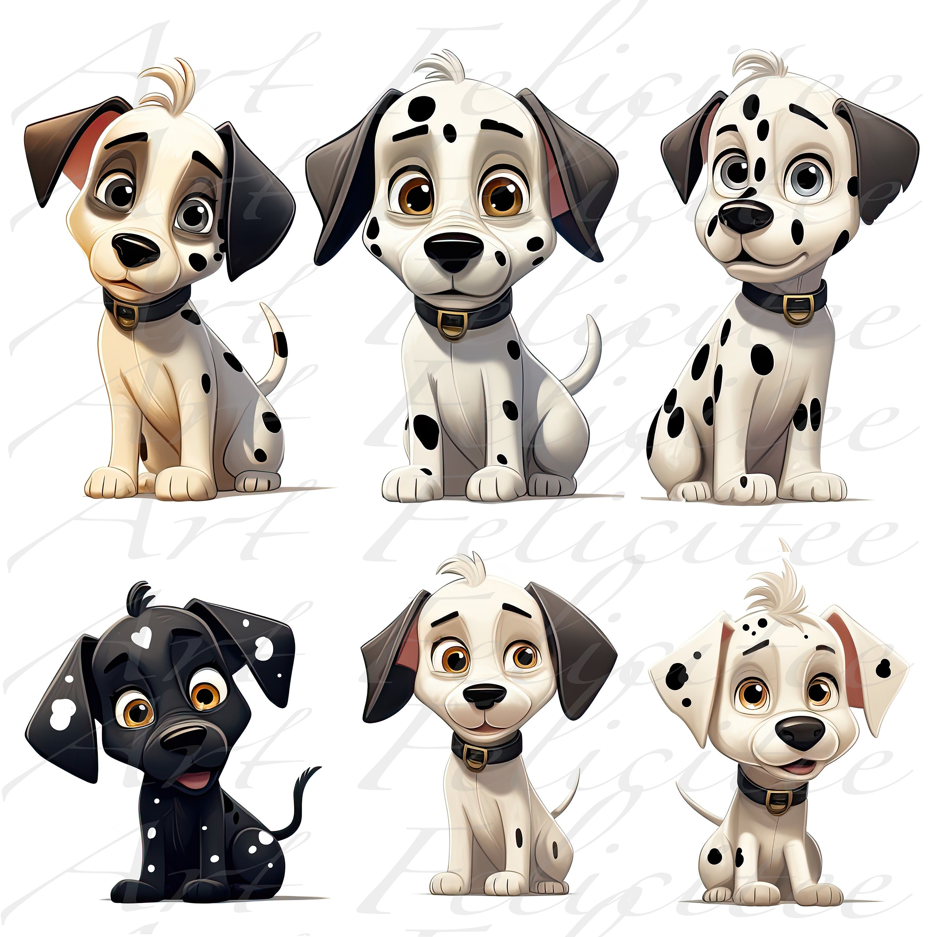 25 Dalmatian Clipart JPG, Dog Clipart Bundle, Dog JPG, Puppy Clipart ...