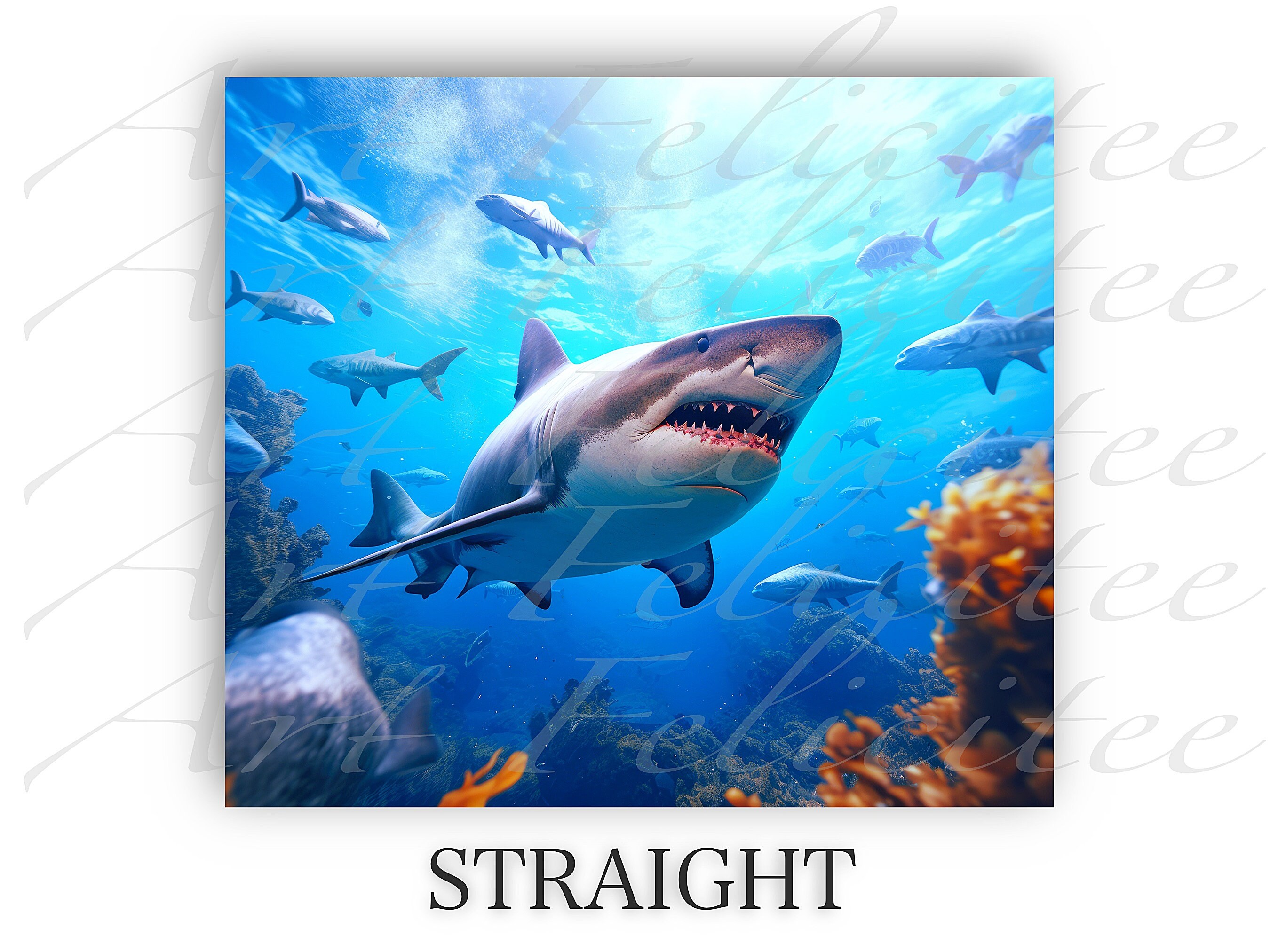 Shark Tumbler Wrap 20oz 30oz Skinny Tumbler Sublimation Design, Sharks ...