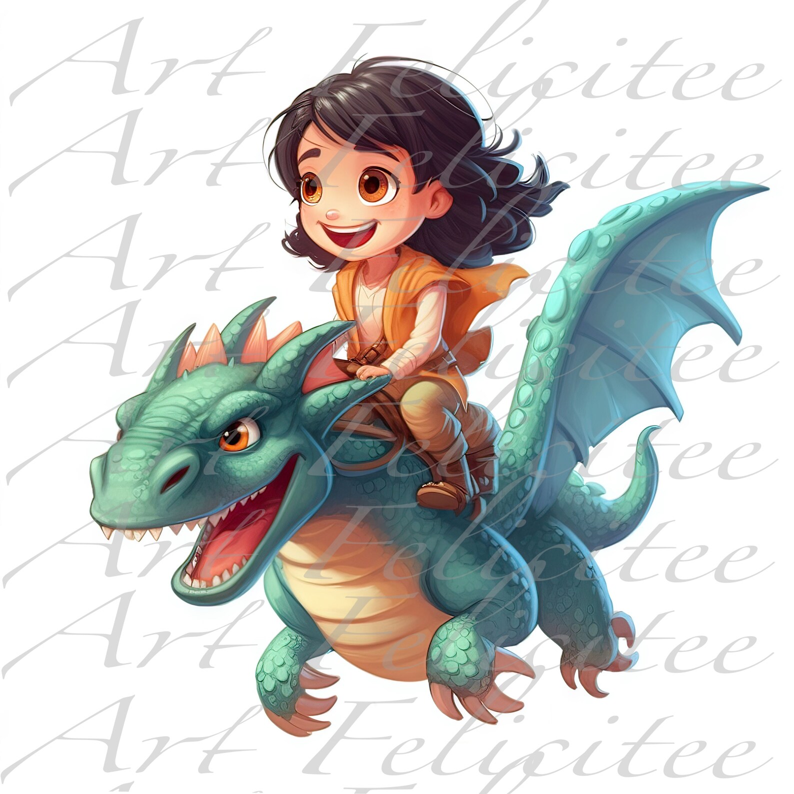 10pc Dragons Clipart, Flying Dragon PNG, Cute Dragon, Fantasy Dragon ...