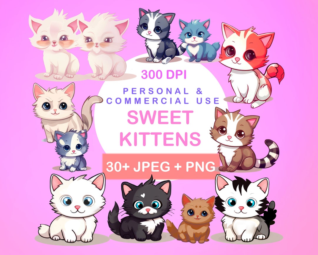 30+ Kitten Clipart, Cute Cats PNG, Cat Clipart, Kittens PNG, Adorable ...