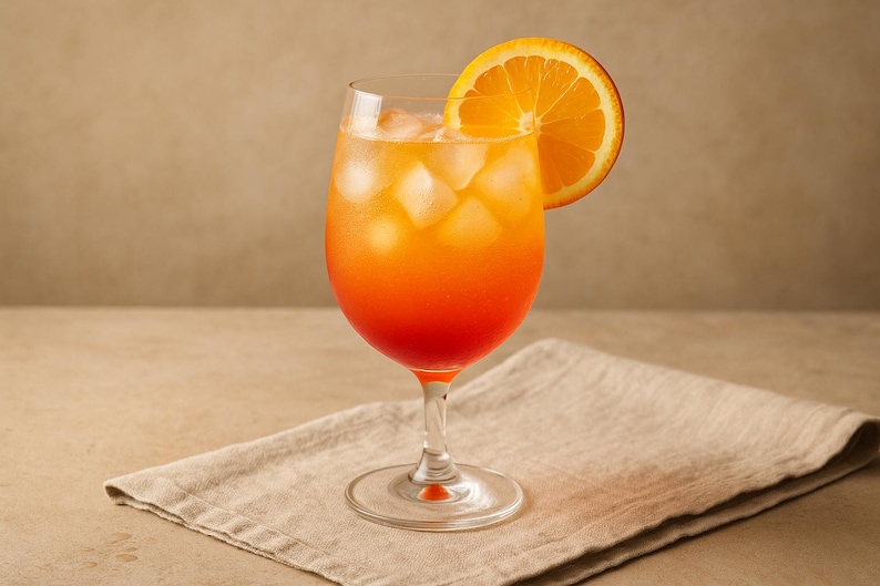 Sunset Spritz Recipe PDF Printable | Summer Orange Aperol Cocktail or ...
