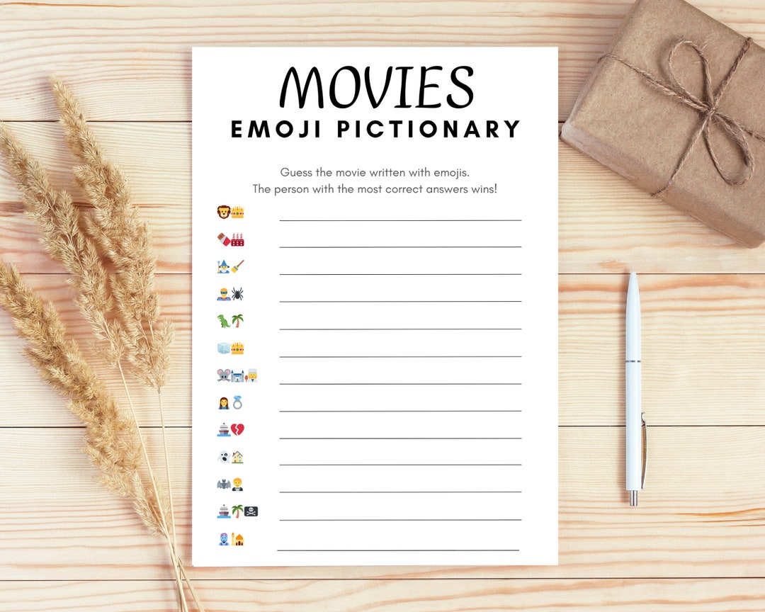Movies Emoji Pictionary Game Birthday Games Printable Emoji Pictionary ...