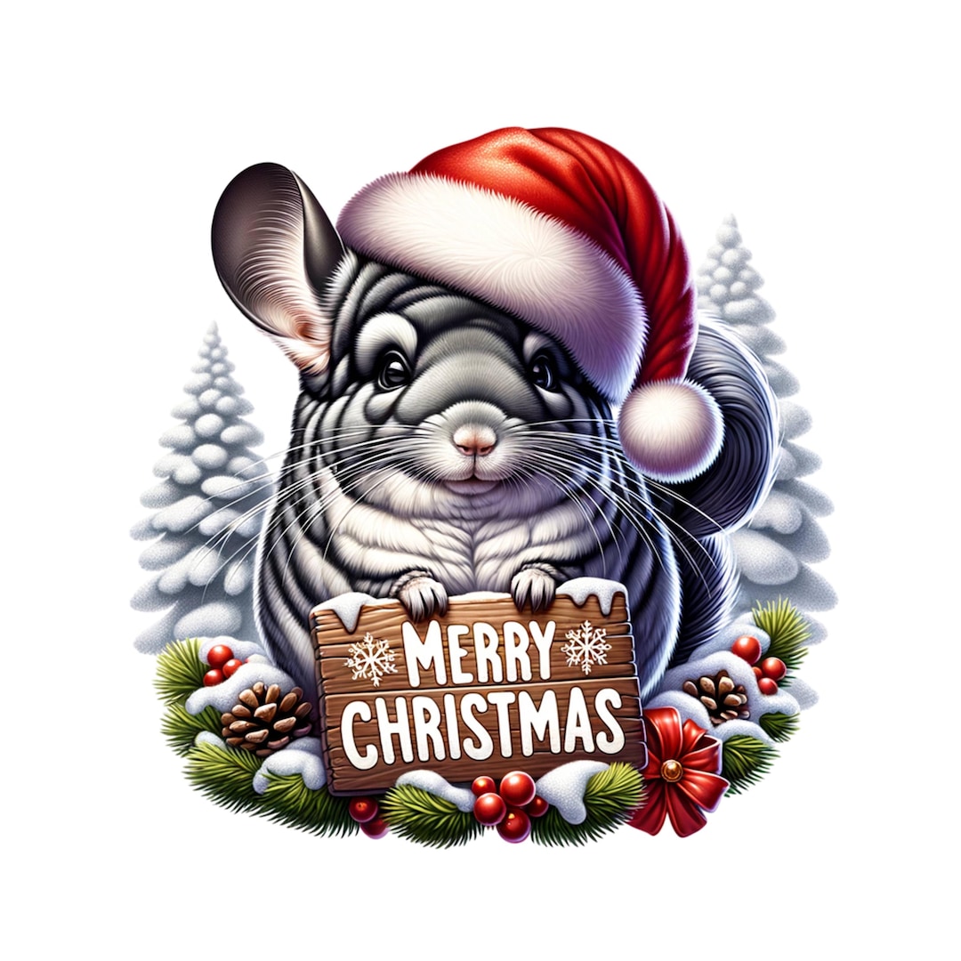 Christmas Chinchilla Png Cute Chinchilla Holding Sign Chinchilla With ...