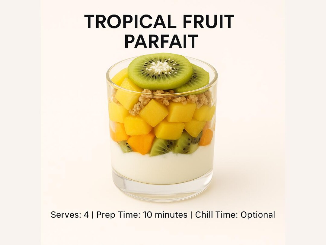 Tropical Fruit Parfait Recipe PDF | No-bake Layered Dessert | Healthy ...