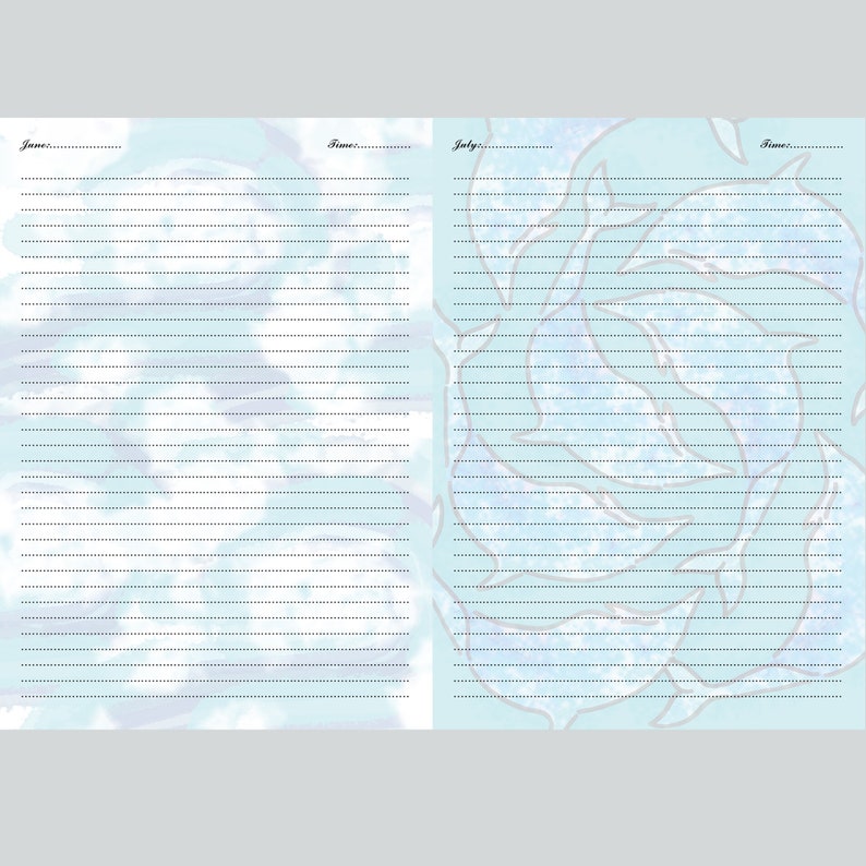 Summer Blank Doted Printable Journal Pages, Digital Hardcover & Digital ...