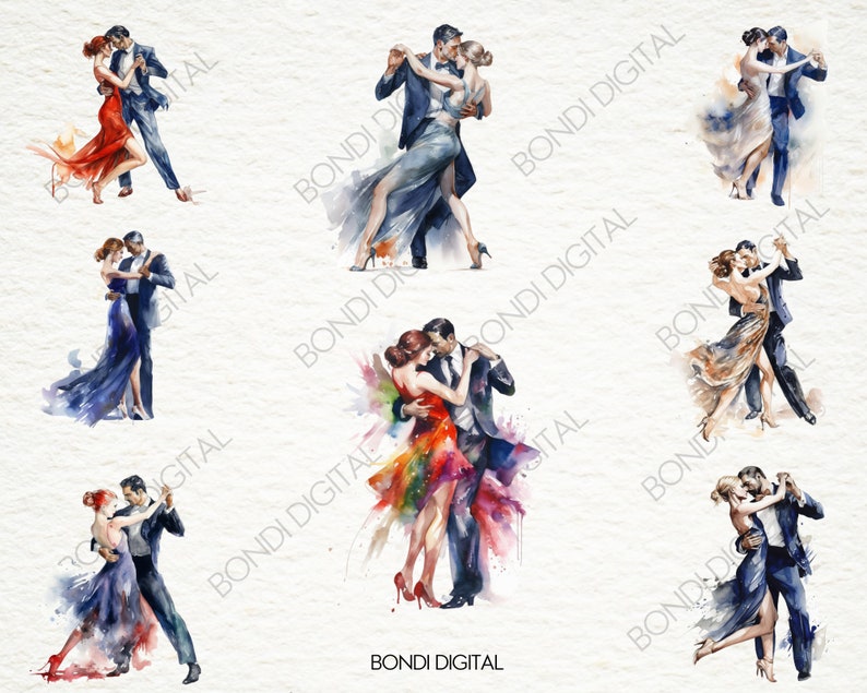 Watercolor Tango Clipart | PNG Format for Commercial Use, Instant ...