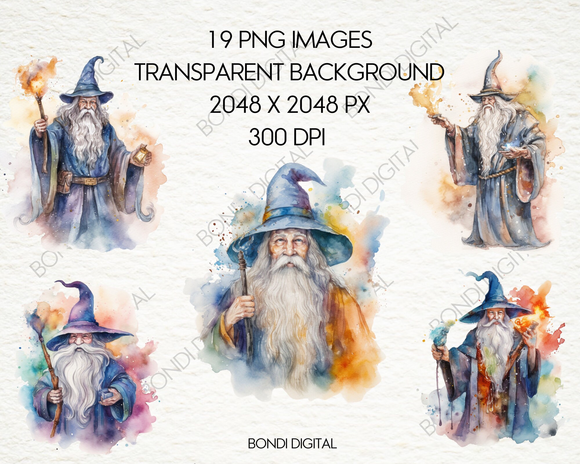 Watercolor Wizard Clipart | PNG Format for Commercial Use, Instant ...