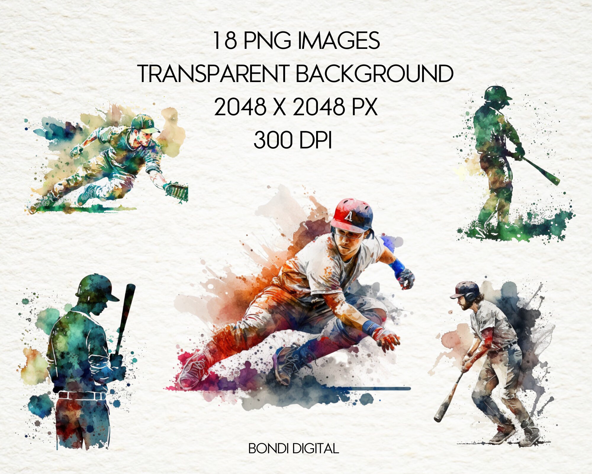 Watercolor Baseball Clipart | PNG Format for Commercial Use, Instant ...