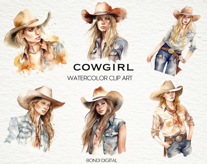Set of 20, Cowgirls Clipart, Cowgirl PNG, Western Clipart, Cowgirl Junk ...