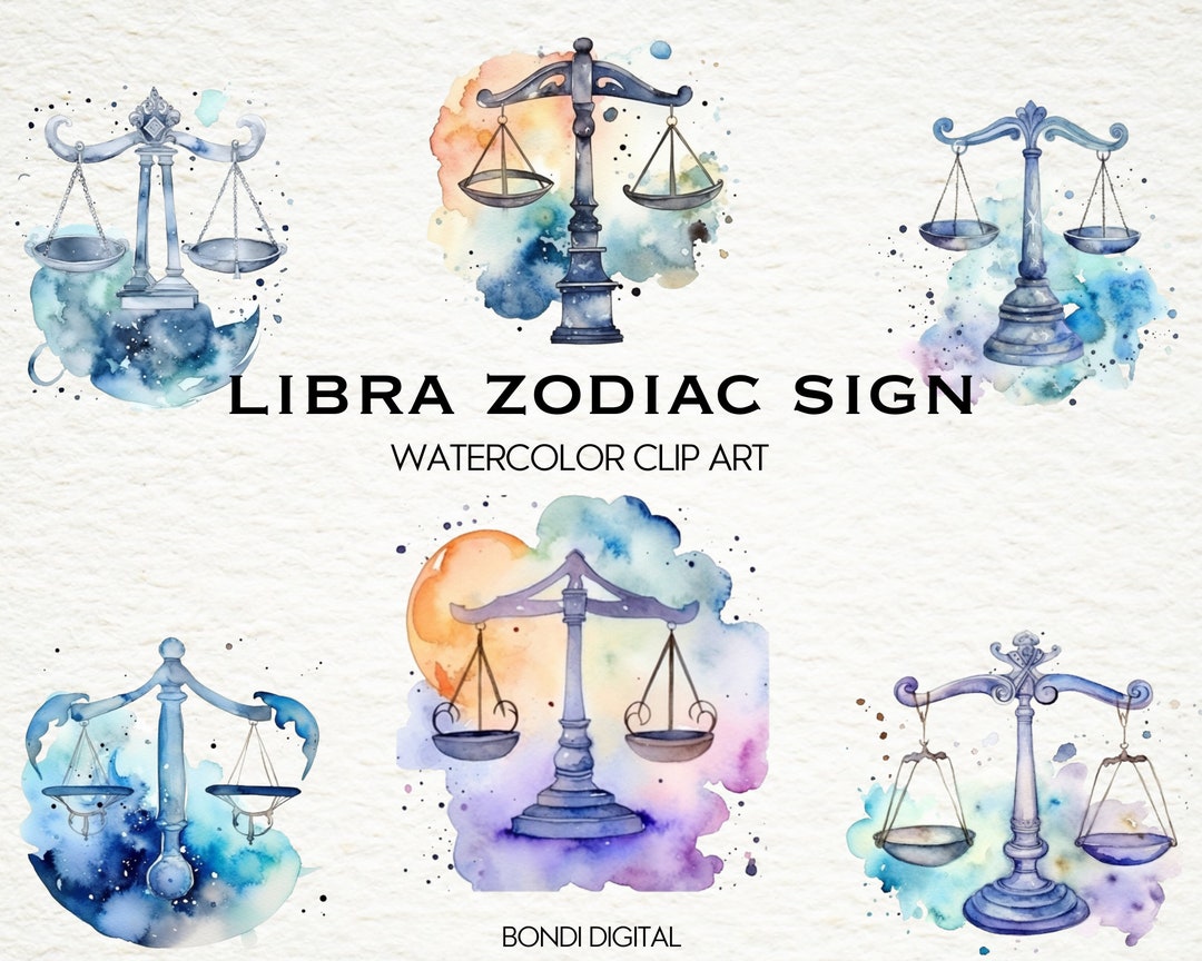 Watercolor Libra Zodiac Sign Clipart | PNG Format for Commercial Use ...