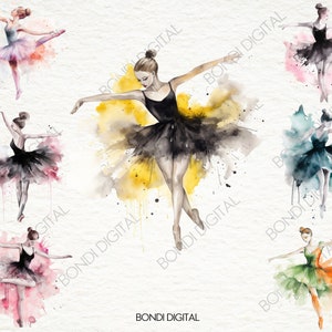 Watercolor Ballerina Clipart PNG Format for Commercial Use, Instant ...